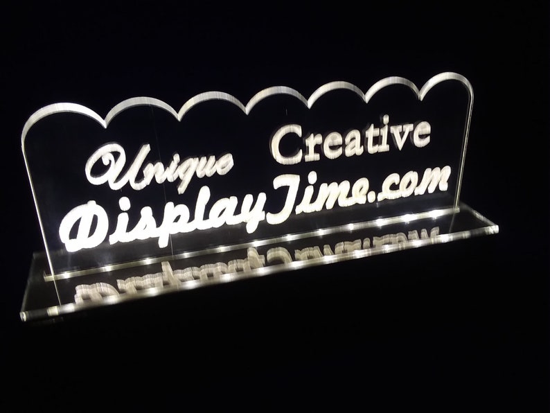 Personalized Acrylic Glass NAME PLATE Bar Desk With LED Lights Freeship ...