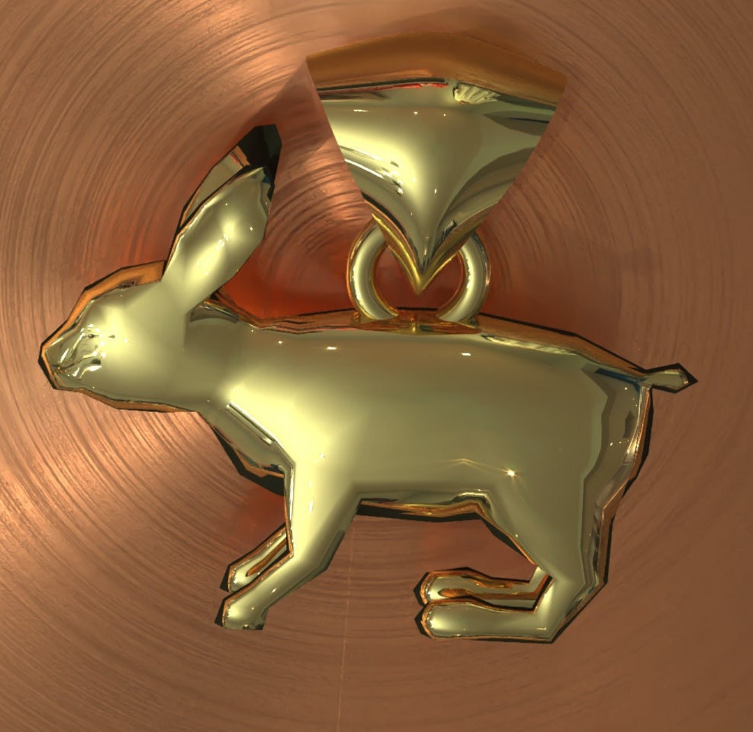 Solid 10K 14K Gold 3D Bunny Rabbit Yellow, White, Rose Gold - Etsy