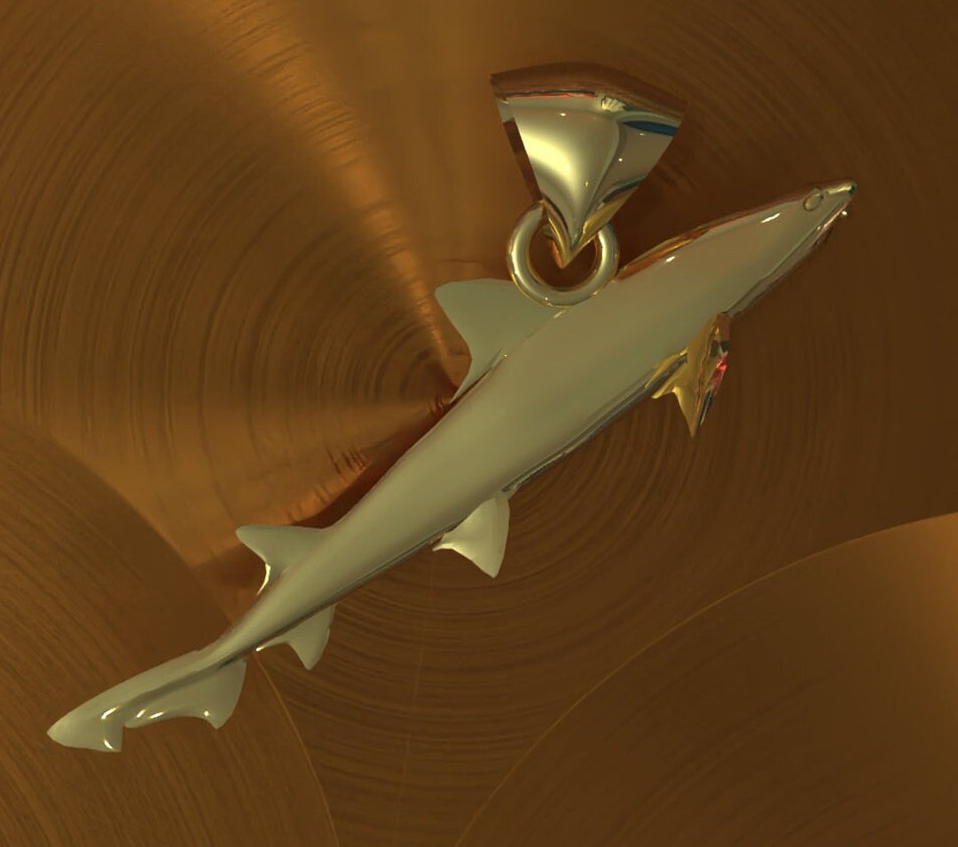 Solid New Gold 3D Shark Fish Pendant 10k 14k Yellow White Rose Gold ...