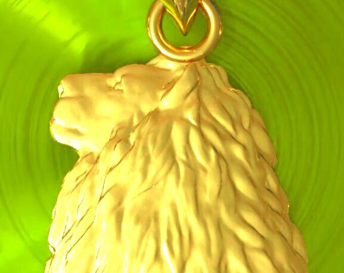 Hallmarked 14k Round Open Lion, Tiger, or Leapard Pendant/ Charm. the ...