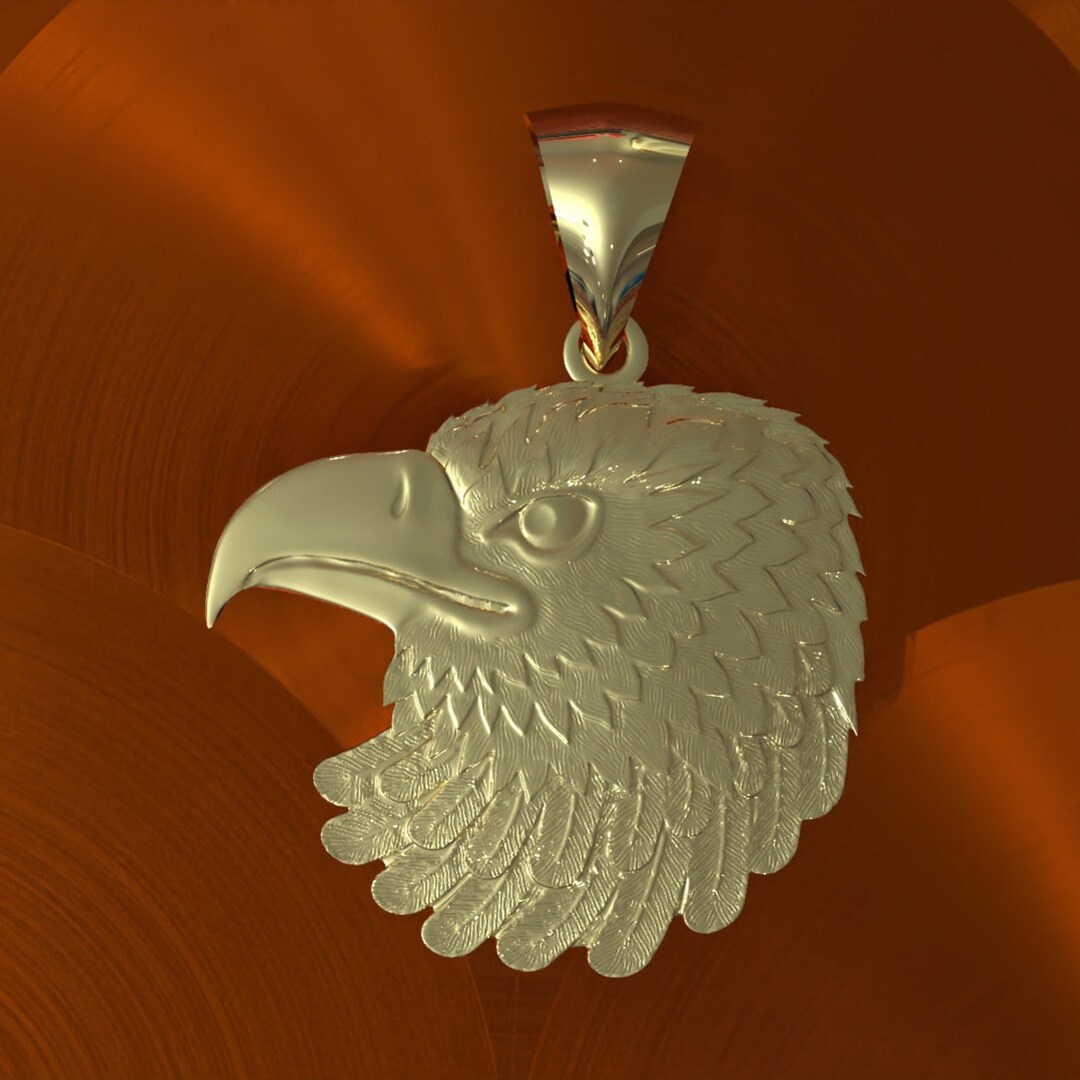 10k 14k Solid Gold Hawk Eagle Pendant White Gold, Rose Gold - Etsy
