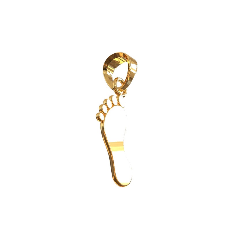 Solid Gold Baby Foot Pendant 10k 14k Baby Foot Charm Foot - Etsy