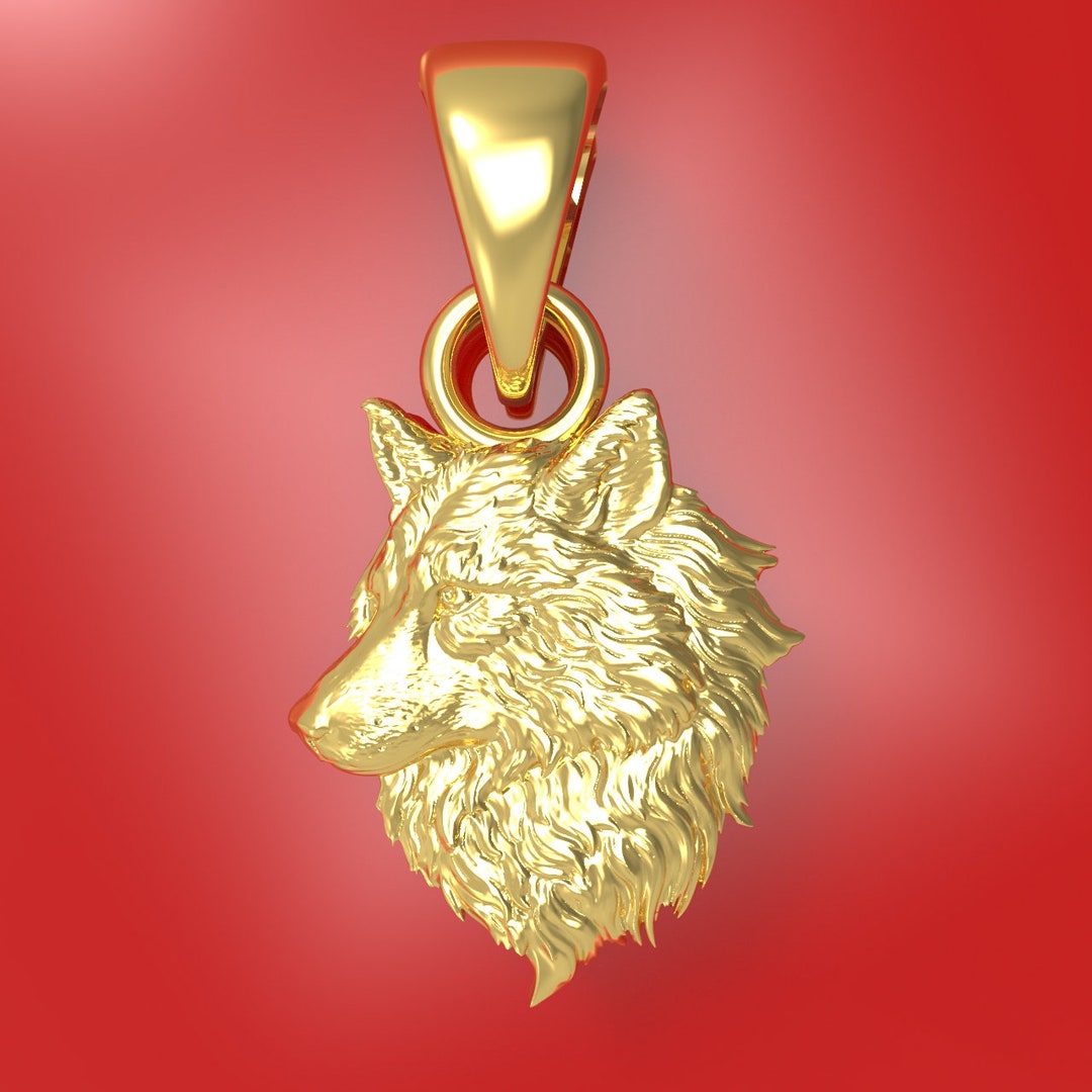 Sólido 10K 14K Gold Wolf Colgante Amarillo Blanco Oro Rosa - Etsy México