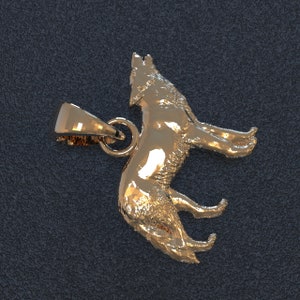 Solid Gold Howling Wolf Pendant 10k 14k Rose White Yellow Gold - Etsy