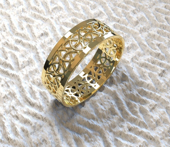Solid 14 Gold Trinity Knot Wedding Rings. Handmade 14k Gold - Etsy