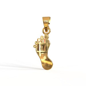 Solid Gold Baby Foot Pendant, 10k 14k, Baby Foot Charm, Foot Necklace ...