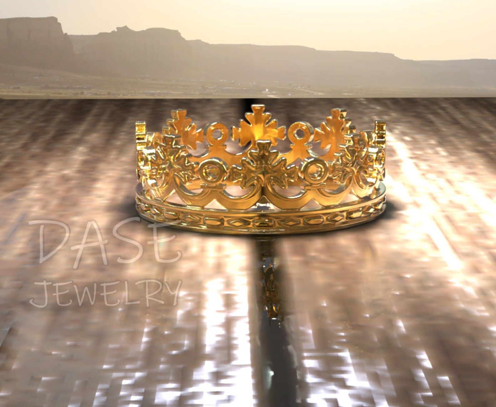 Solid Gold Crown Ring. Wide 10k 14k Gold Band Crown. - Etsy