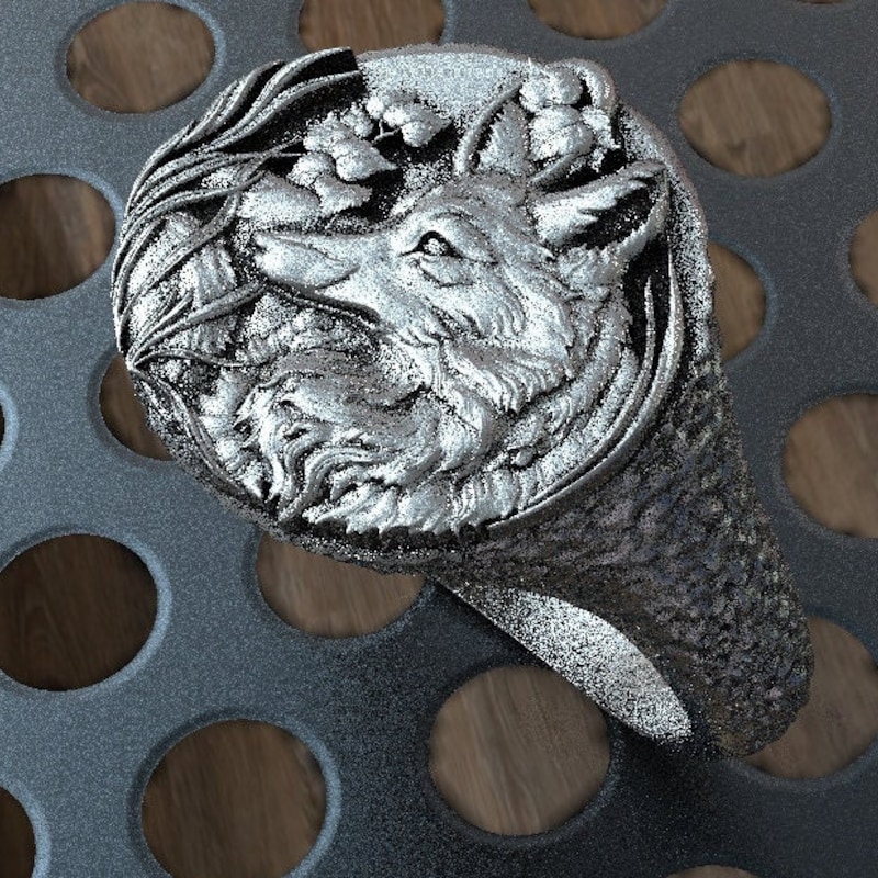 Sterling Silver Wolf Ring - Etsy