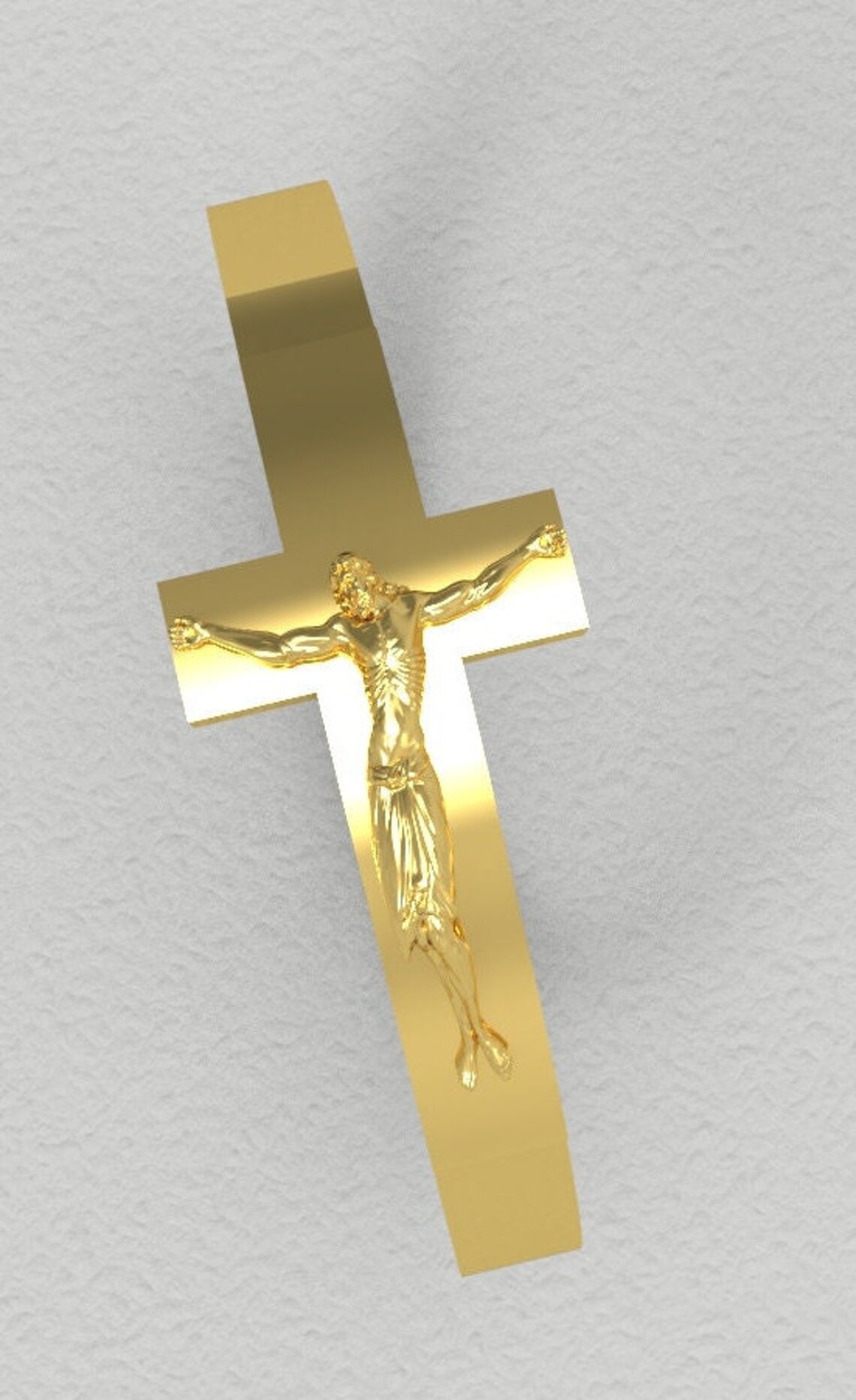 Solid Gold Cross Jesus Ring. Mens Womens 10k 14k Jesus Cross - Etsy