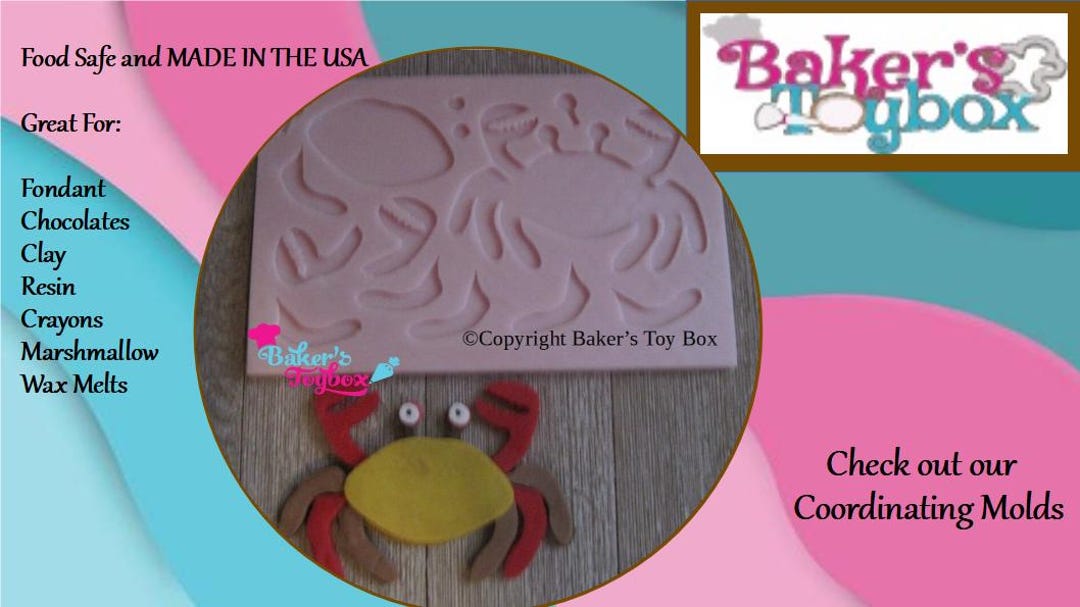 Crab Layering Mold - Crab Mold - Under the Sea Mold - Fondant Mold ...