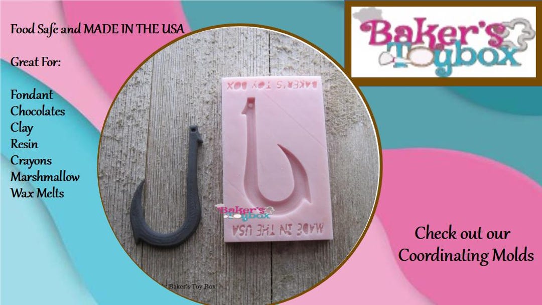 Hawaiian Fishing Hook Silicone Mold - Fishing Hook Silicone Mold - Food ...