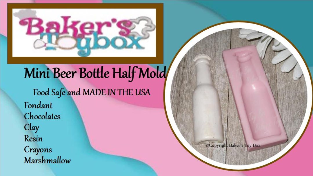 HALF Mini Beer Bottle Mold - Mini Tall Beer Bottle - Food Safe Silicone ...