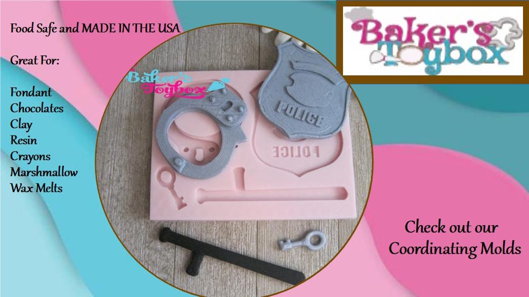 Police Silicone Mold Kit - Police Badge Mold - Handcuff Mold - Police ...