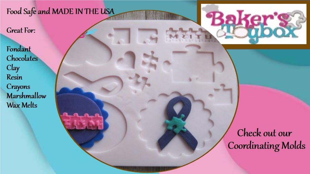 Autism Awareness Cupcake Topper Kit - Autism Awareness Mold - Cupcake ...