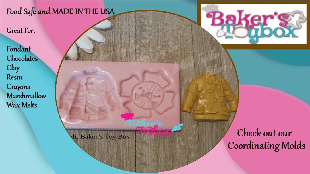 Firefighter Badge and Jacket Silicone Mold - Firefighter Mold - Resin ...