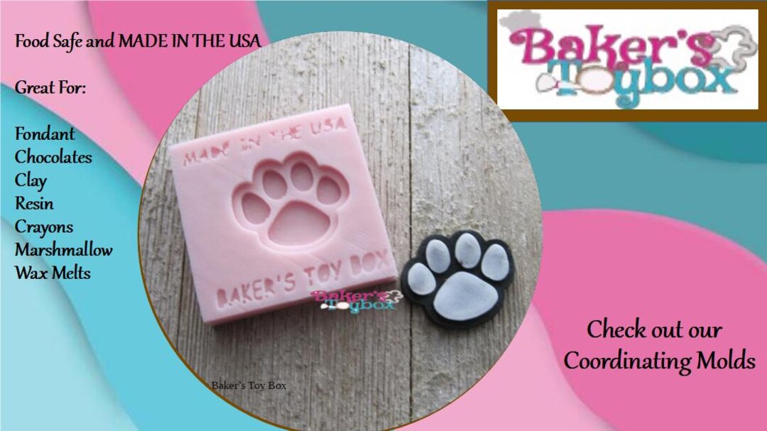Mini Paw Print Silicone Mold - Small Paw Print Silicone Mold - Paw ...