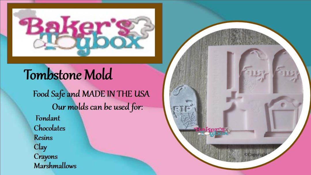 Tombstone Silicone Mold - Gravestone Mold - Halloween Mold - Graveyard ...
