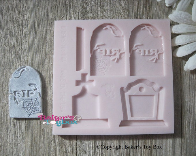 Tombstone Silicone Mold Gravestone Mold Halloween Mold Graveyard Mold ...