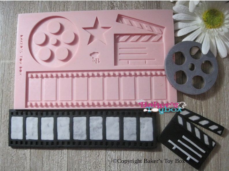 Movie Themed Silicone Mold - Movie Reel Silicone Mold - Film Silicone ...