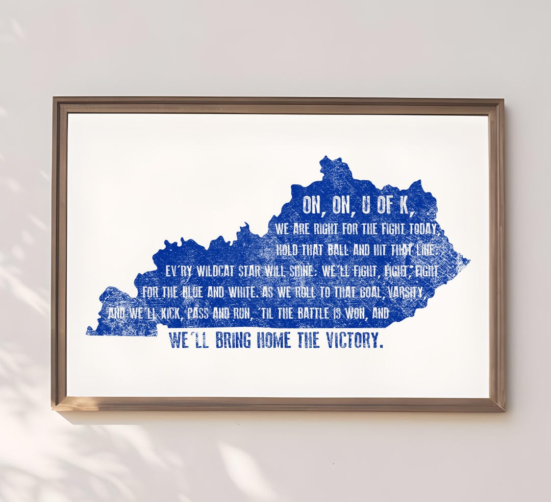 University of Kentucky Fight Song Printable Art Wildcat Football ...