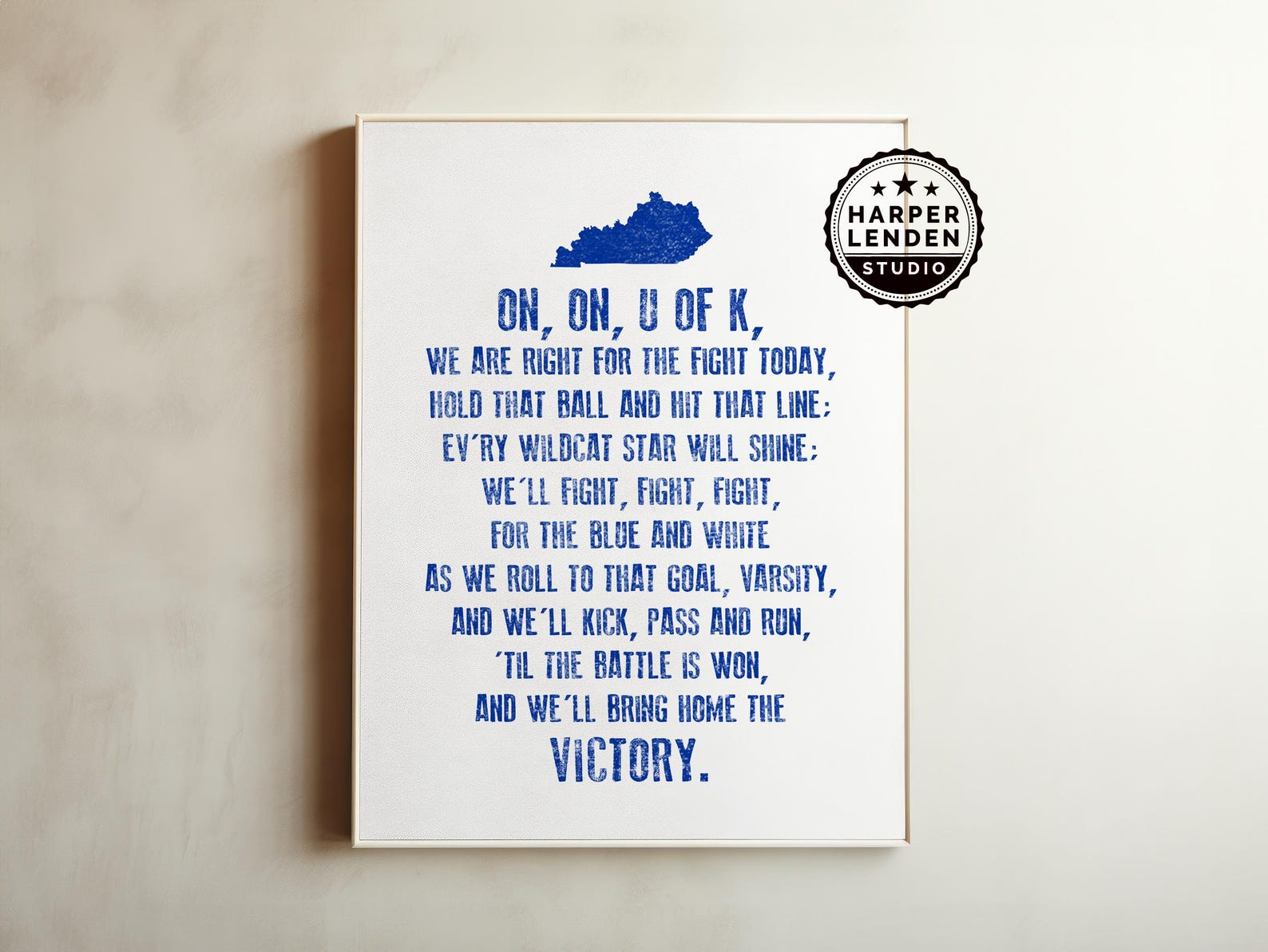 University of Kentucky Fight Song Printable Art Wildcat Football ...