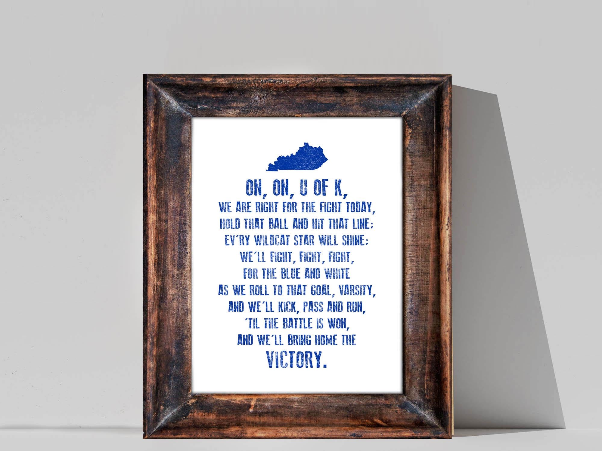 University of Kentucky Fight Song Printable Art Wildcat Football ...