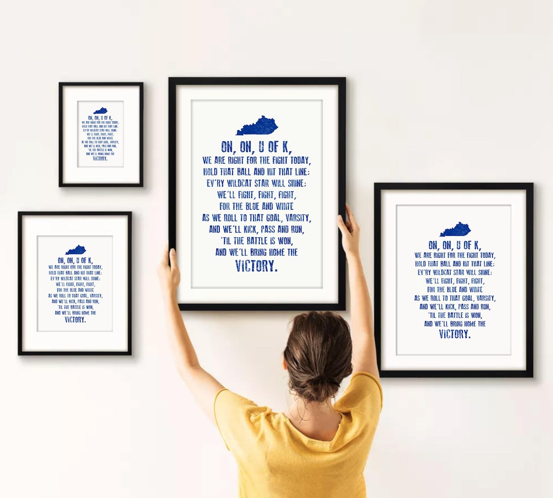 University of Kentucky Fight Song Printable Art Wildcat Football ...
