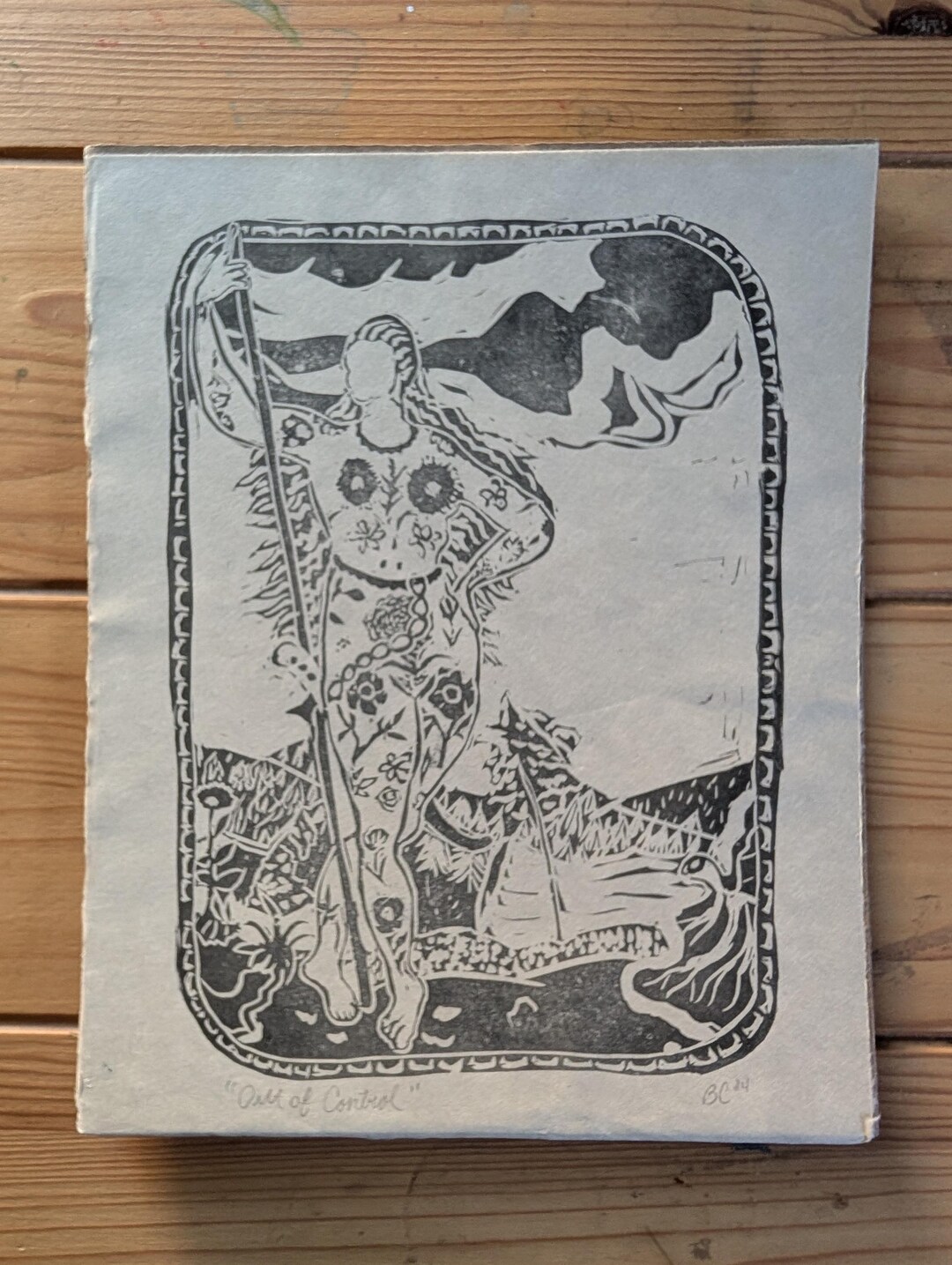 Lady of the Land - Pict Woman Linocut - Block Print - Original Linocut ...