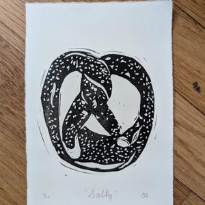 Salty Block Print Original Linocut - Etsy