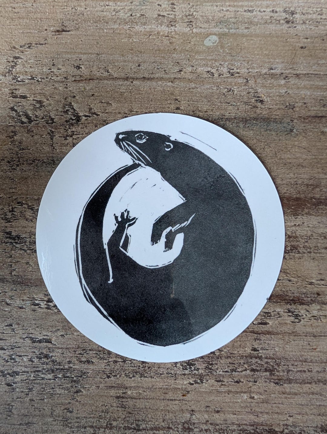Otter Sticker - Original Linocut Print - Etsy