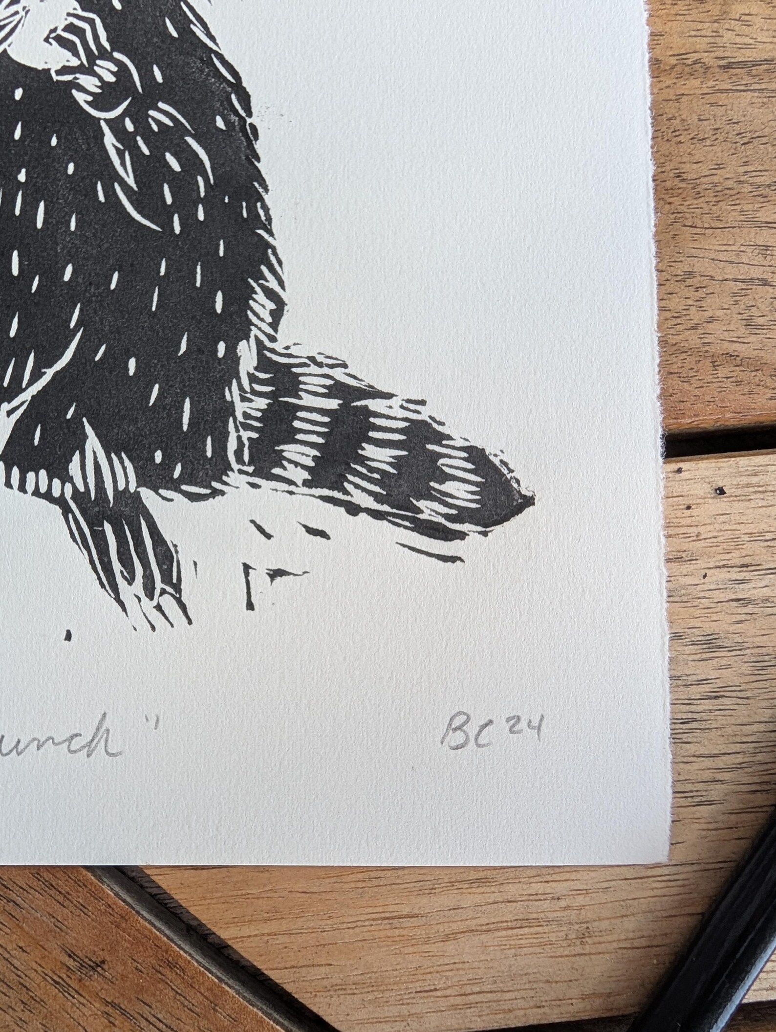 Raccoon Lunch Block Print Original Linocut - Etsy