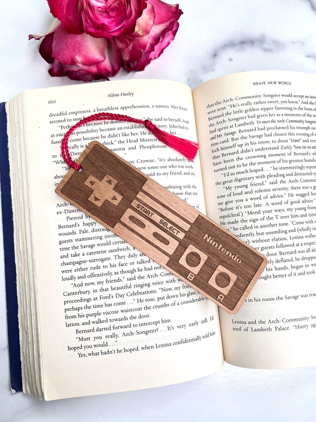 Nintendo NES Controller Bookmark With Tassel - Laser Engraved Alder ...