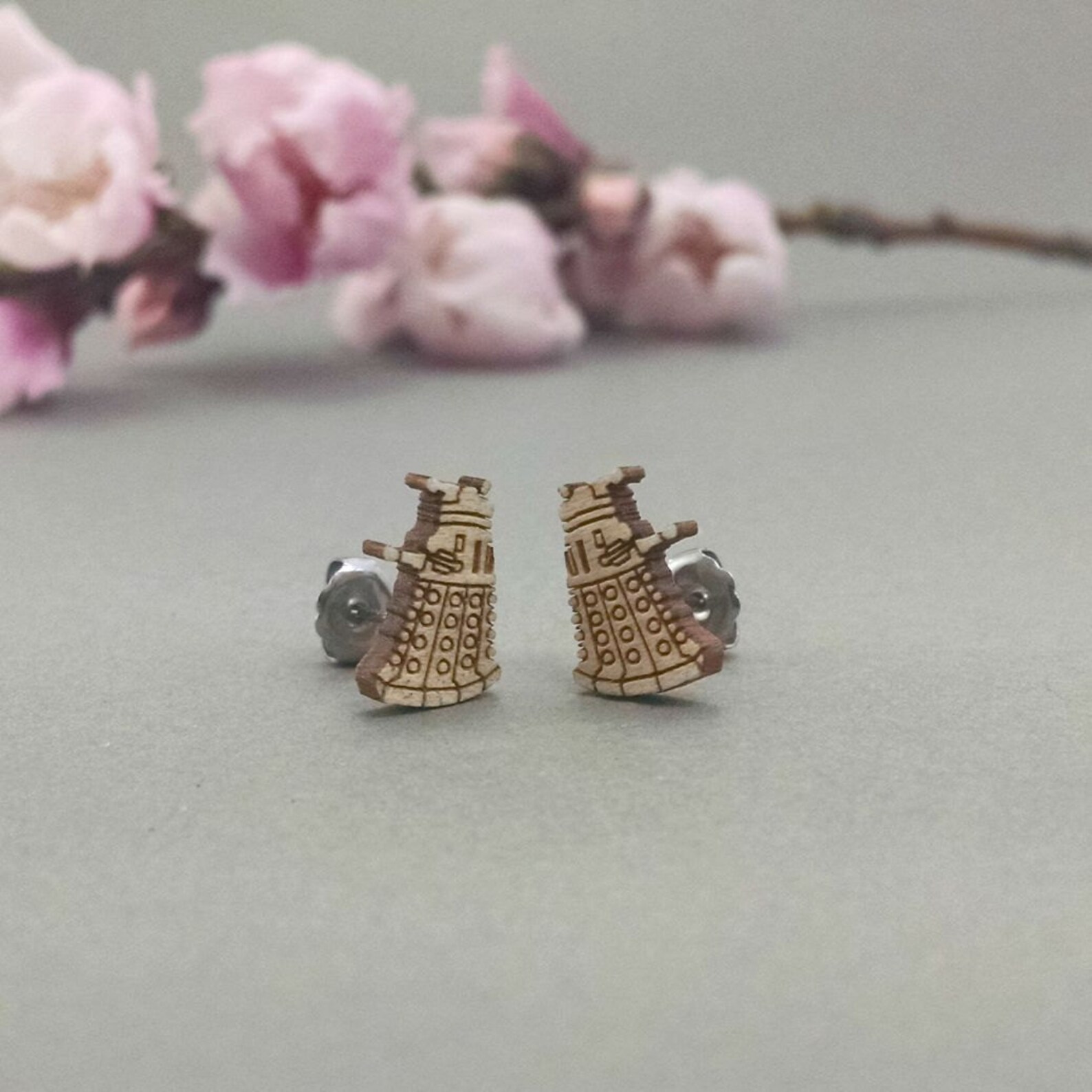 Doctor Who Dalek Earrings Laser Engraved Wood Earrings - Etsy