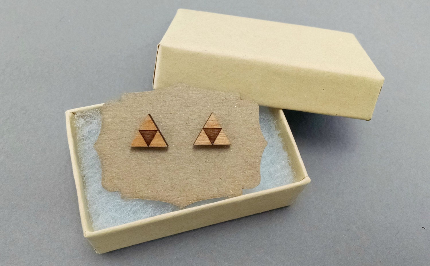Zelda Triforce Triangle Earrings Laser Engraved on Alder - Etsy