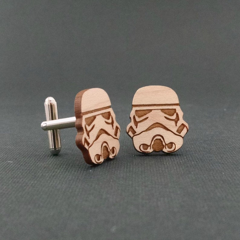 Star Wars Stormtrooper Cuff Links - Laser Engraved on Maple Wood ...