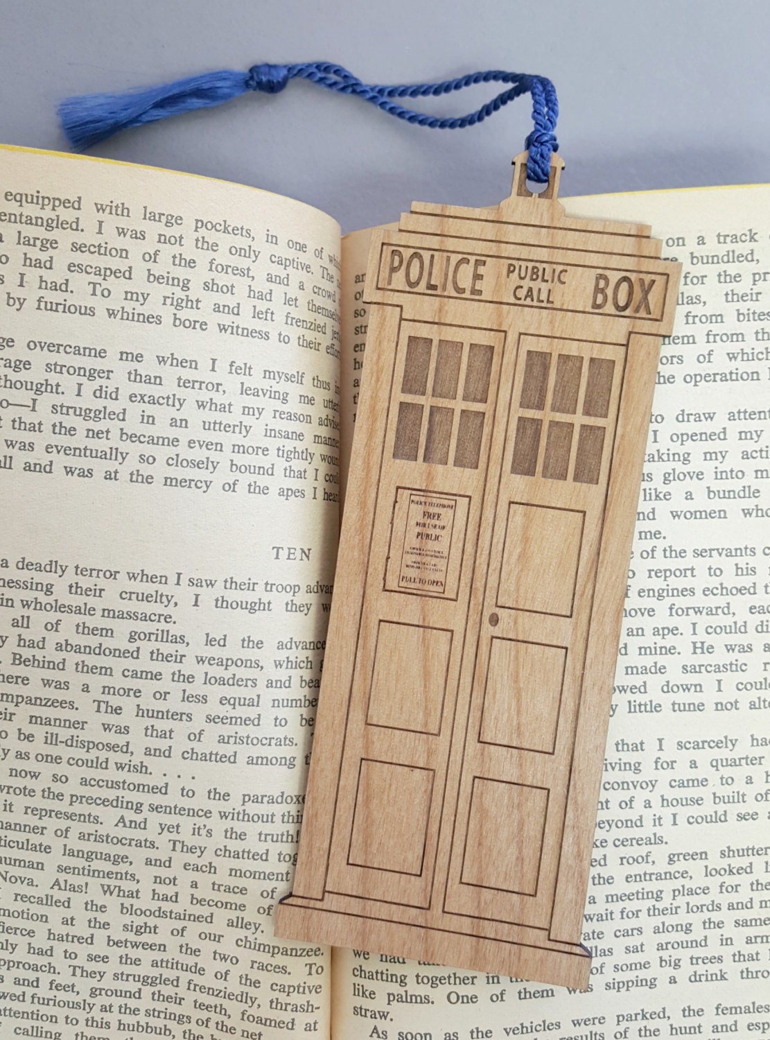 TARDIS Bookmark With Tassel Laser Engraved Alder Wood - Etsy