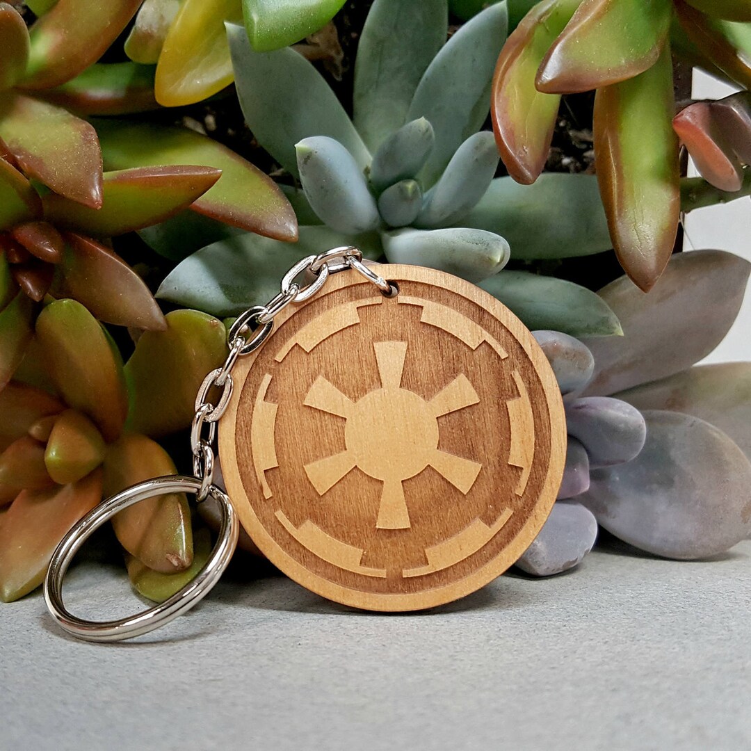Key Chain - Star Wars Galactic Empire - Wood Keychain - Laser Engraved ...