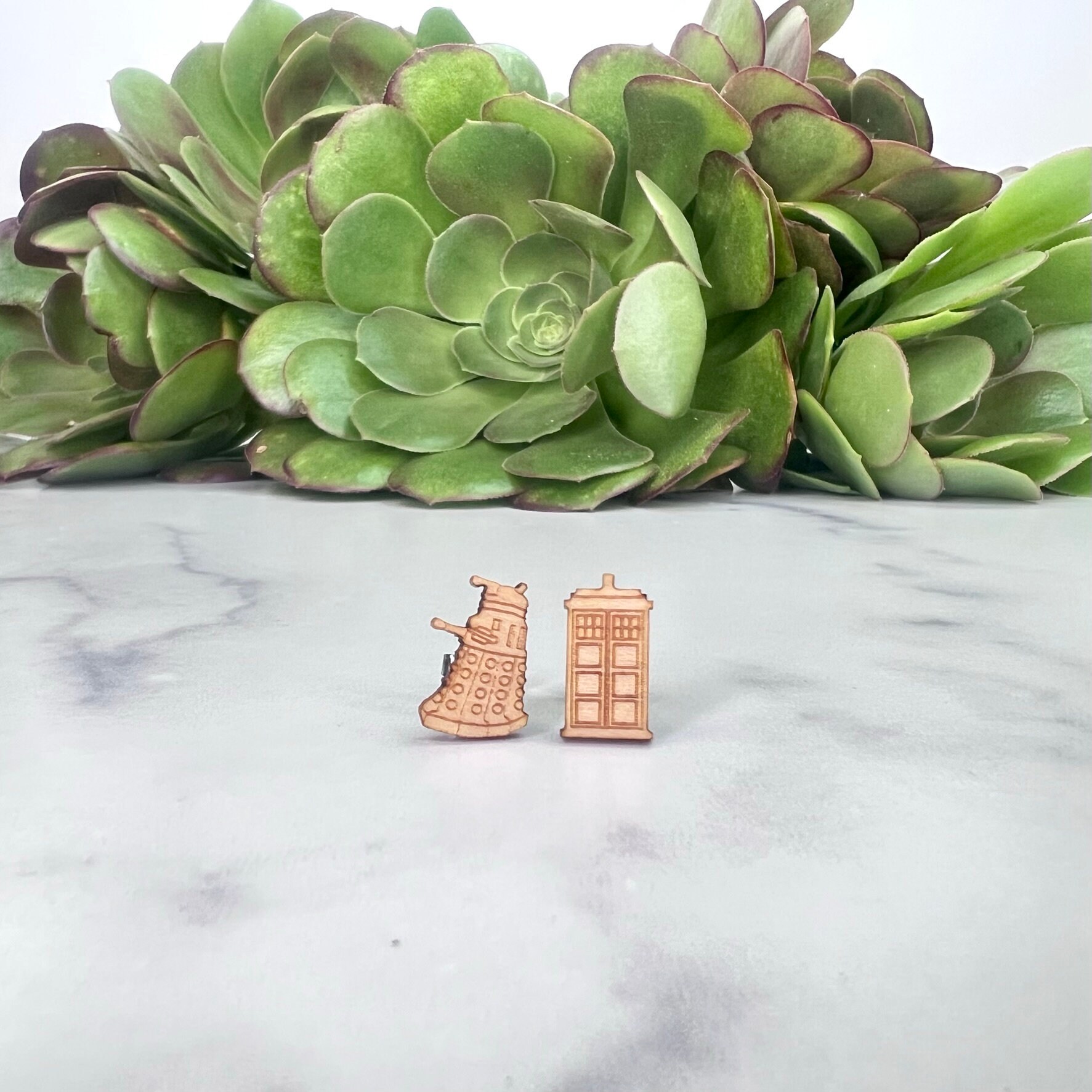Doctor Who TARDIS Earrings - Laser Engraved Wood Earrings ...