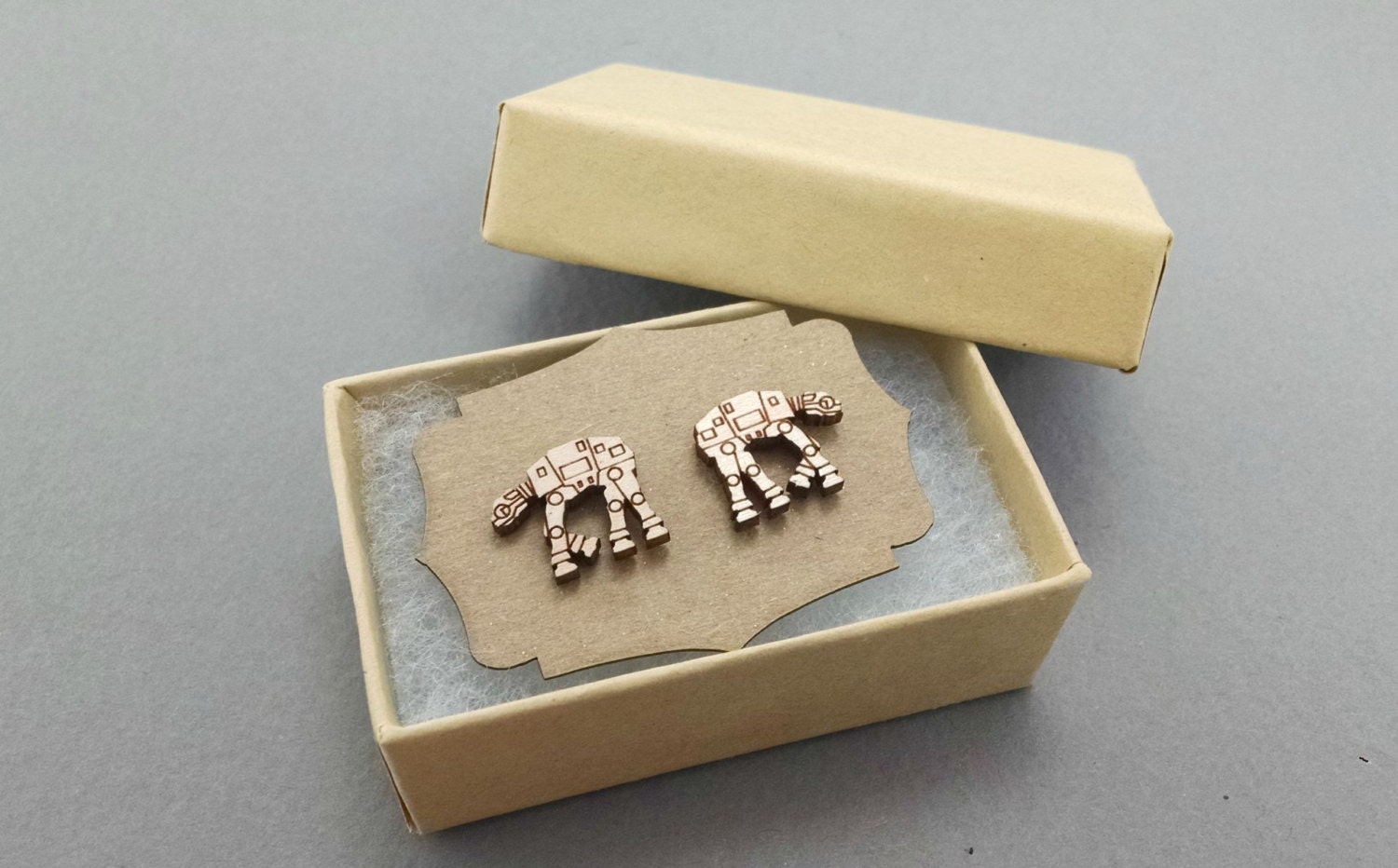 Star Wars AT-AT Walker Earrings Laser Engraved on Maple Wood | Etsy