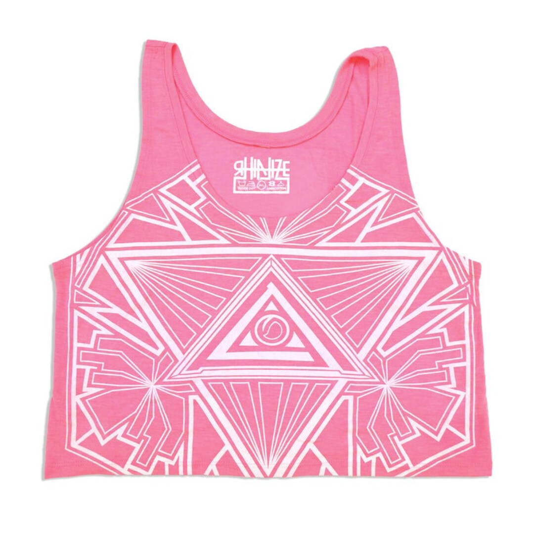 Neon Pink Cropped Tank Top Women's Clothing Ladies - Etsy
