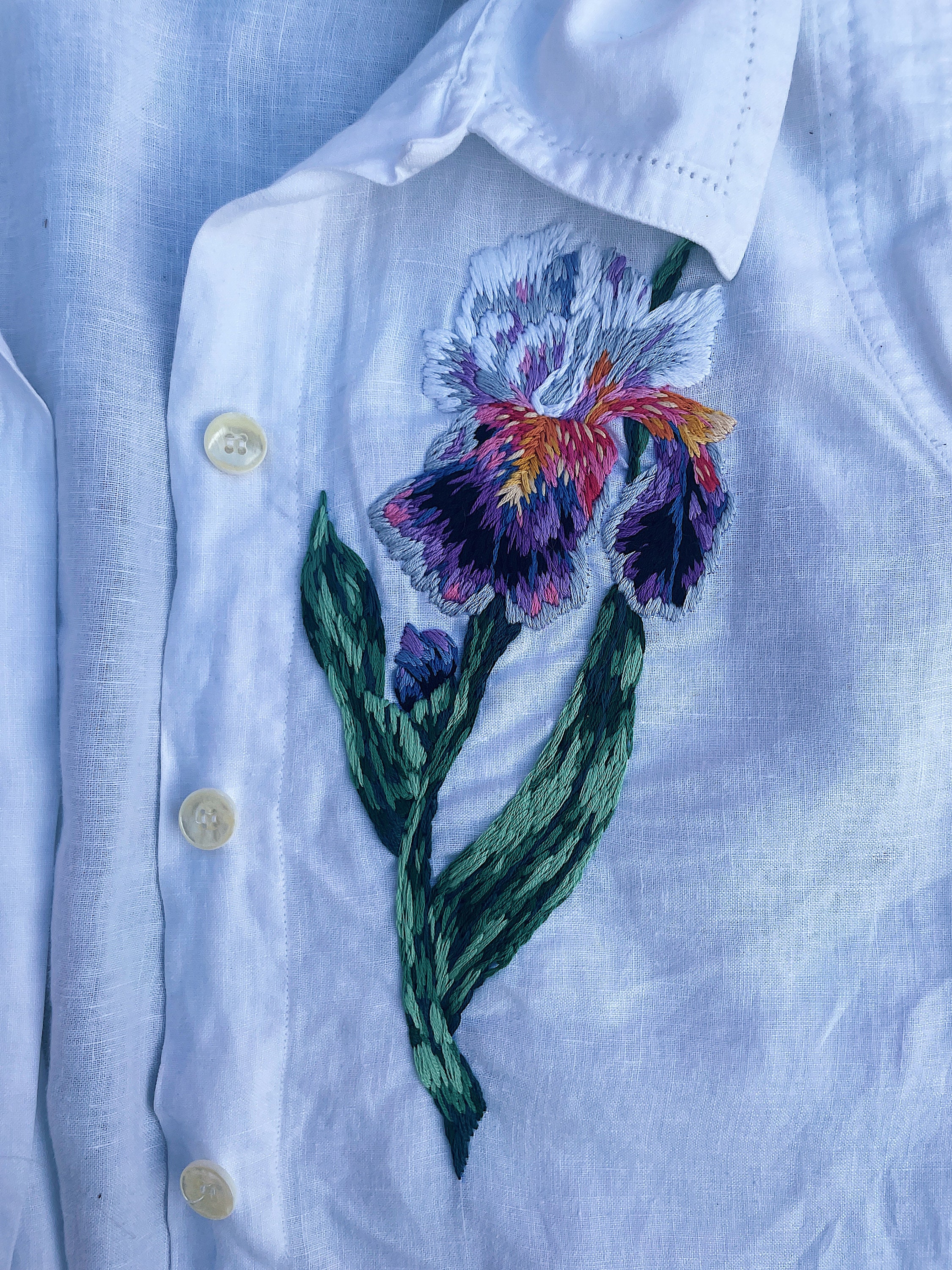 Iris Embroidery Tutorial | Intermediate - Etsy