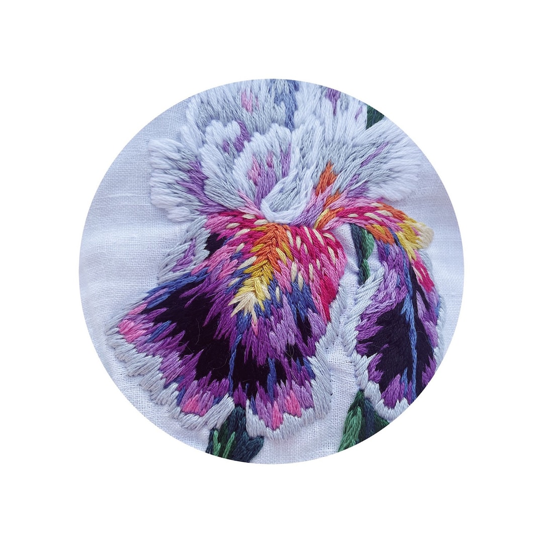 Iris Embroidery Tutorial | Intermediate - Etsy