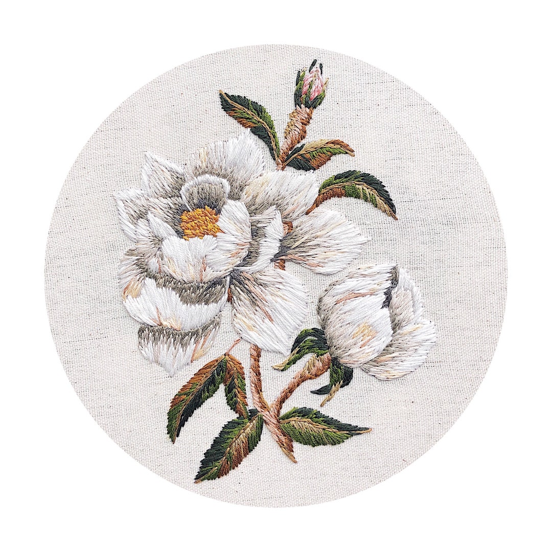 Magnolia Embroidery Tutorial | Intermediate - Etsy