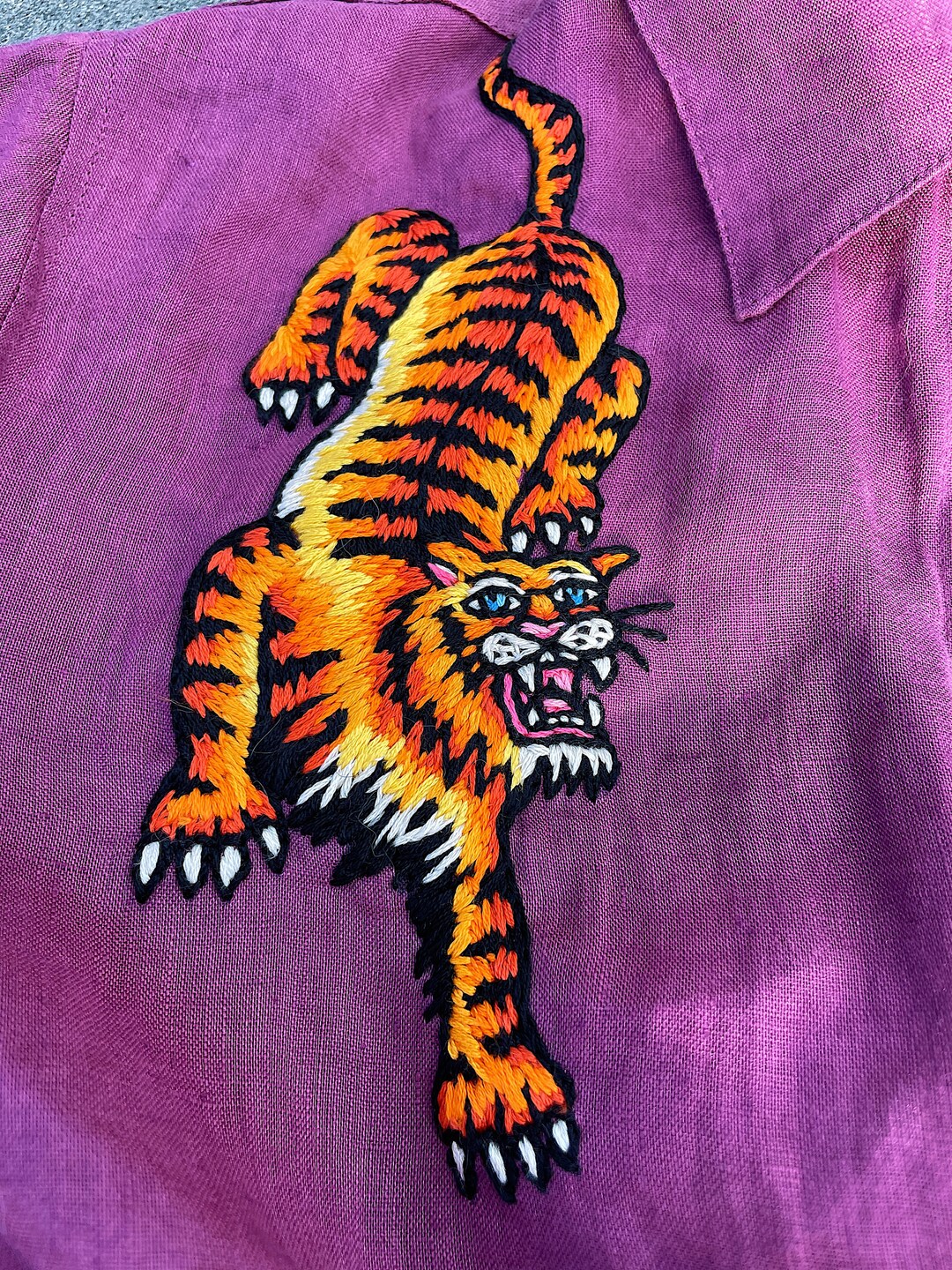 Tiger Embroidery Pattern Tutorial | Intermediate - Etsy