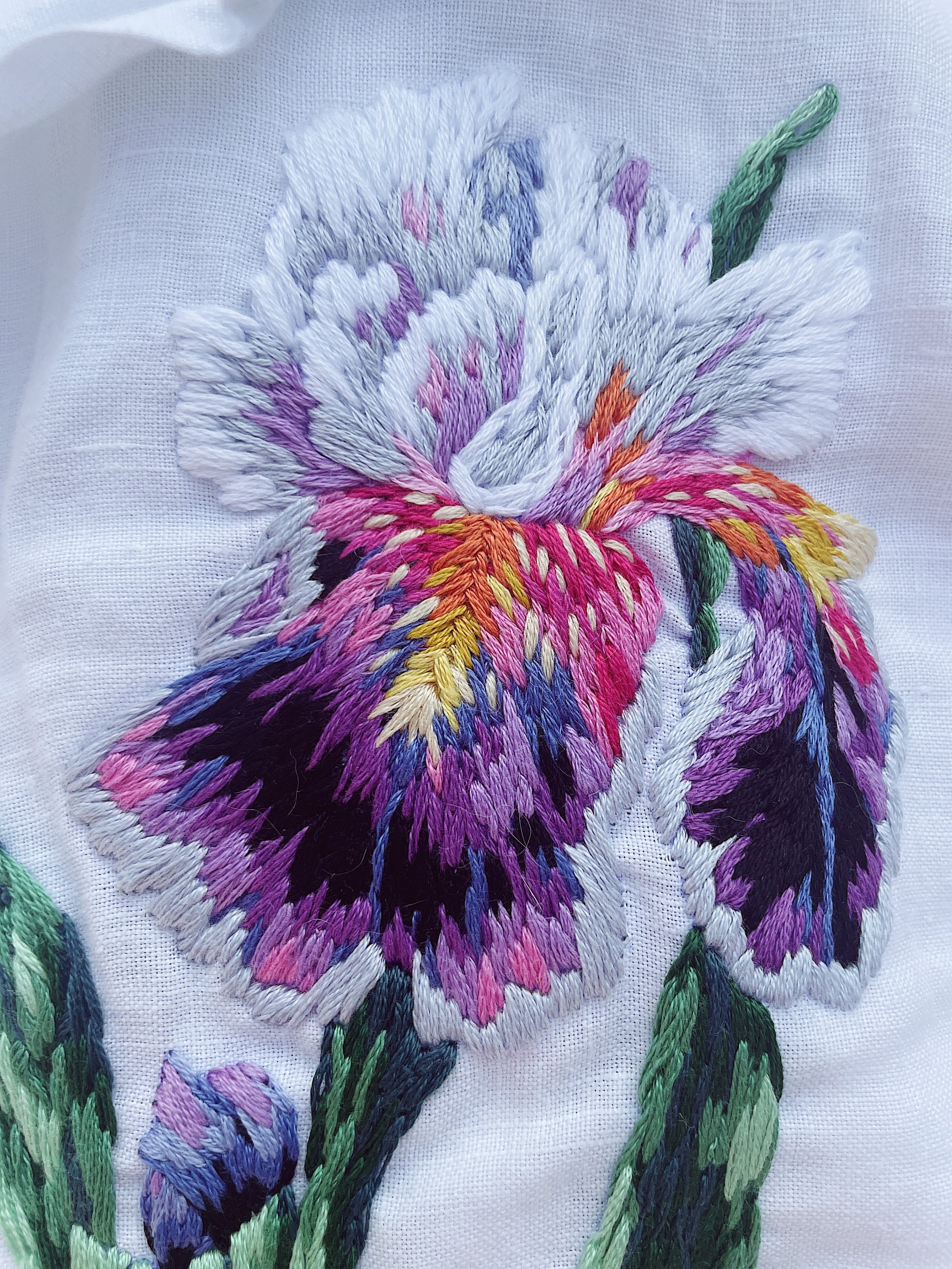 Iris Embroidery Tutorial | Intermediate - Etsy