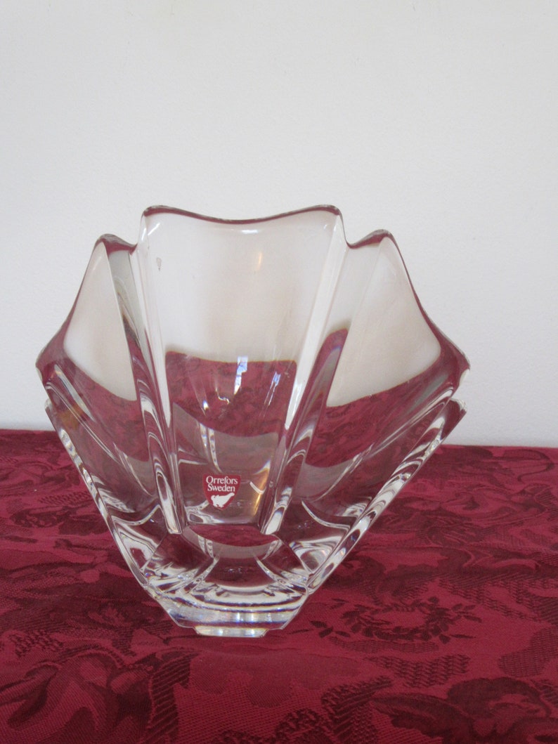 Vintage Orrefors Crystal Orion Bowl Mid-century-modern Hexagonal Shape ...