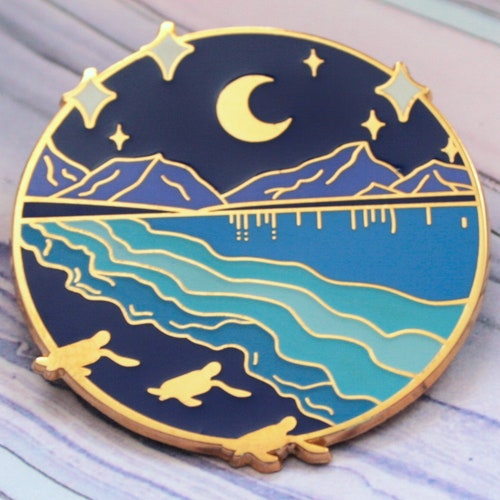 Seaside Enamel Pin. Gift Idea for Travellers Beach and Ocean | Etsy