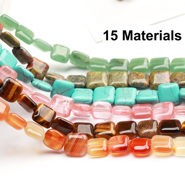 Flat Gemstone Beads - Etsy