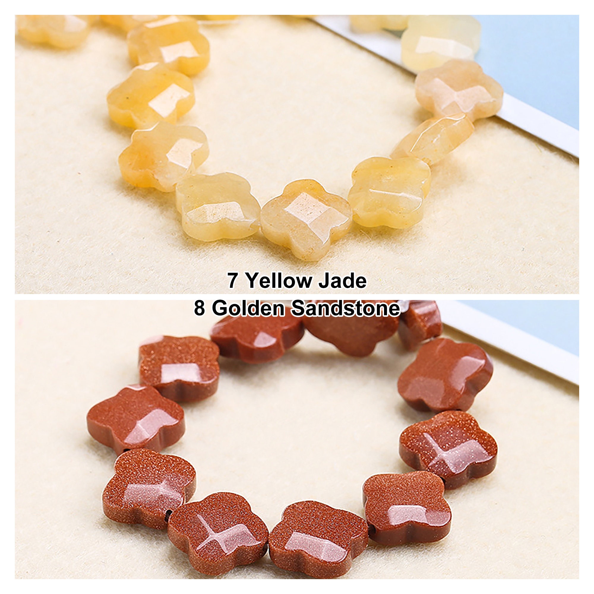 8 Faceted Four Leaf Clover Beads 125MM 145MM Red Blue - Etsy UK