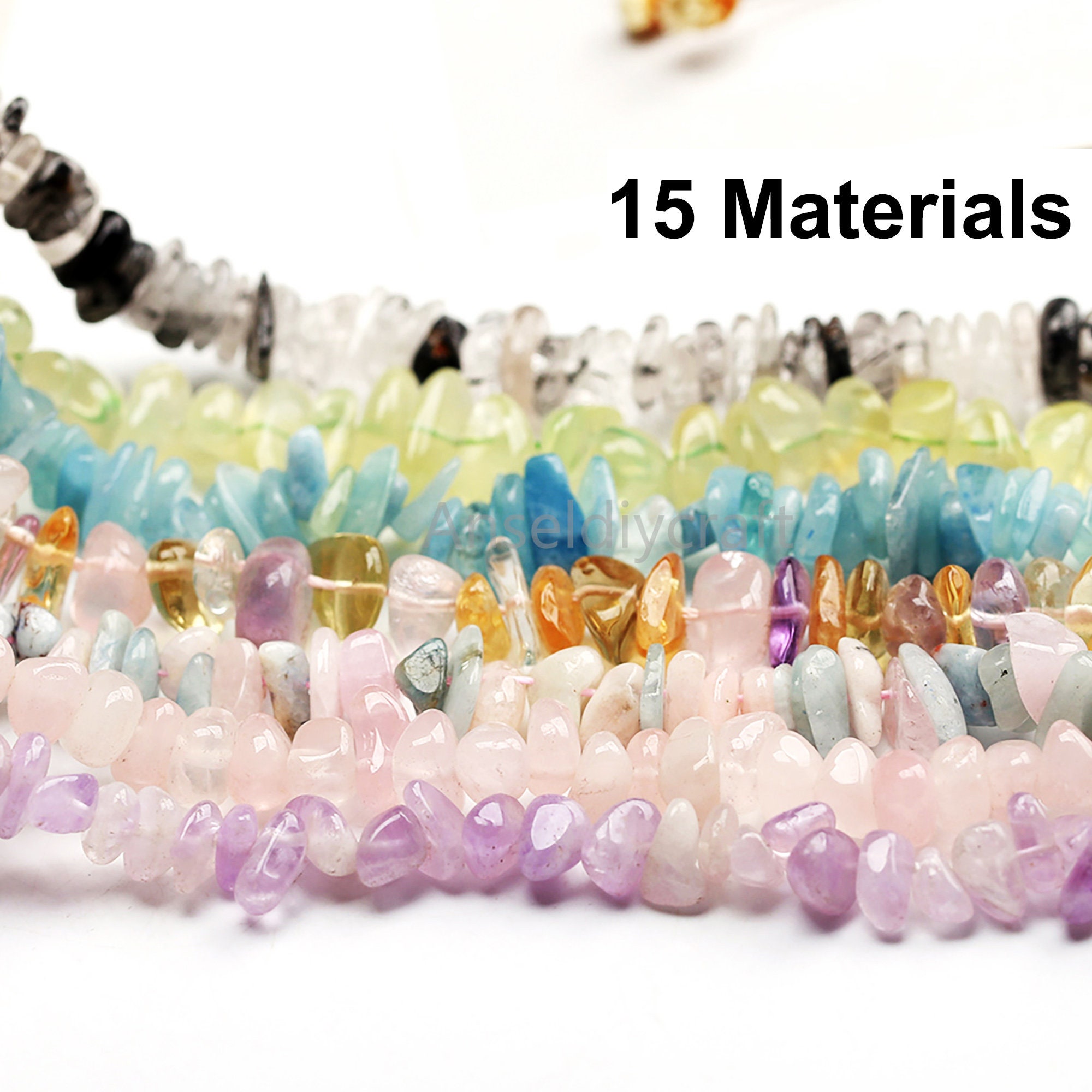 15 Natural Gemstone Chip Beads Assorted Stones 5-12mm | Etsy